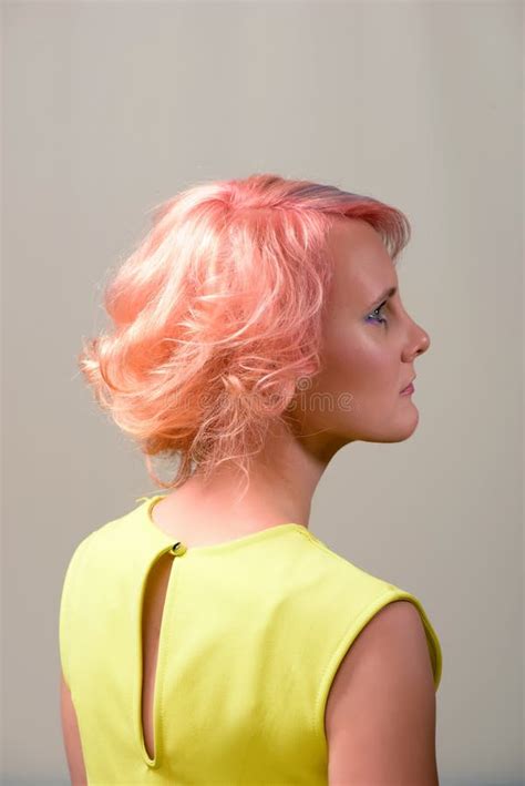 Woman With Multi Coloured Strand In Hair Stock Photo Image Of Coloured Haircut 75897204