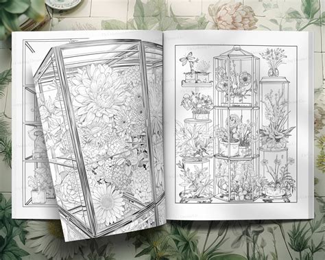 Botanical Flowers Coloring Book Beautiful Flowers Coloring Page Prin