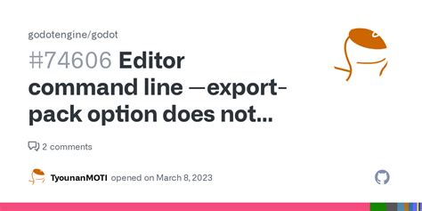 editor command line export pack option does not produce pck or zip