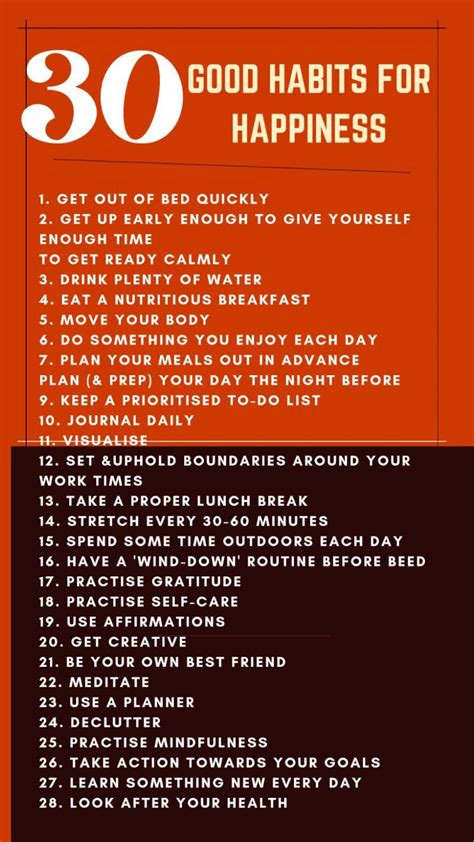 30 Good Habits For Happiness Artofit