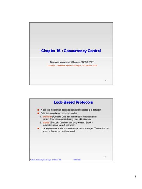 Chapter 16 Concurrency Control Pdf Database Transaction