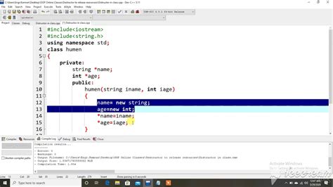 C Destructors To Release Resourcess Youtube