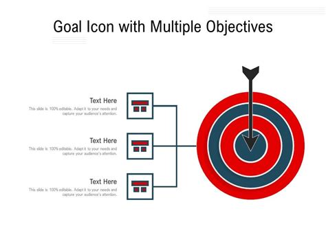 goal icon with multiple objectives presentation graphics
