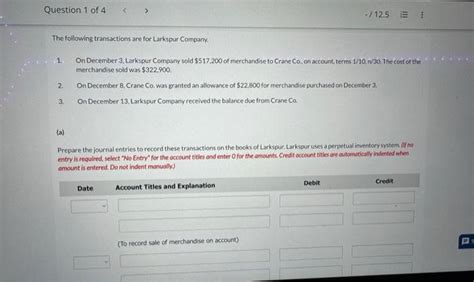 Solved The Following Transactions Are For Larkspur Company Chegg