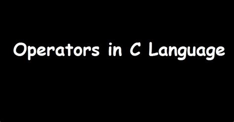 Semicolon Programming Operators In C Language