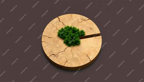 Pie Chart Showing Dry Land With A Small Area Of Green Forest