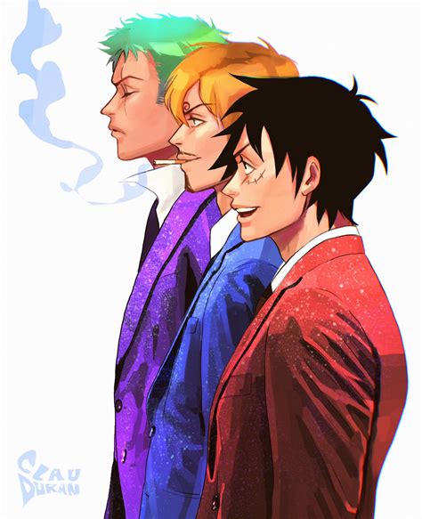Clauduranart Monkey D Luffy Roronoa Zoro Sanji One Piece One