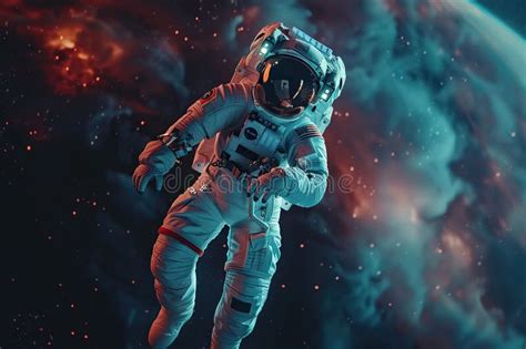 Generative Ai On Theme Of Astronaut Flying In Zero Gravity Against