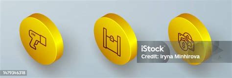 아이소메트릭 라인 스캐너 스캐닝 바코드 종이 쇼핑백 및 스택 지폐 현금 아이콘을 설정합니다 벡터 0명에 대한 스톡 벡터 아트 및