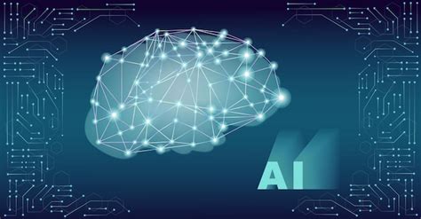 인공 지능 Ai 개념 두뇌와 인공 지능 Ai 벡터 일러스트 레이 션 프리미엄 벡터