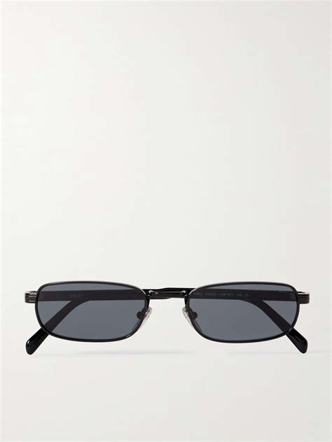 Black Rectangular Frame Black Tone And Acetate Sunglasses Prada Eyewear Mr Porter