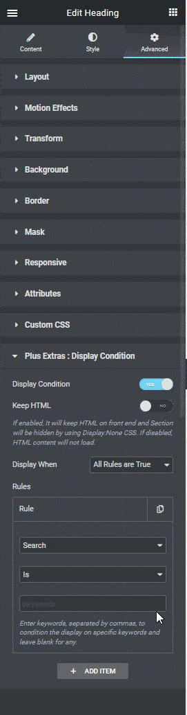 How To Set Elementor Display Condition Based On Archive Page Content