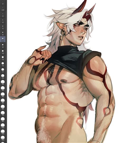 Arataki Itto Genshin Impact Drawn By Cawchan Danbooru