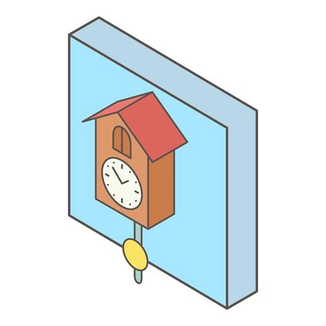 Icono De Reloj De Cuco Ilustración Isométrica Del Icono De Vector De