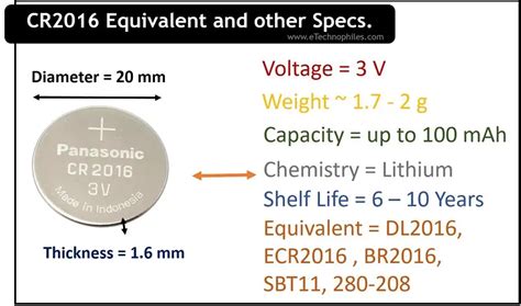 CR2016 Equivalent Voltage Size Uses Life FAQs