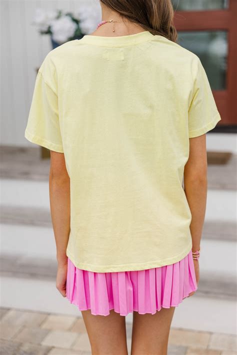 Girls Postmarked Paradise Yellow Graphic Tee Shop The Mint