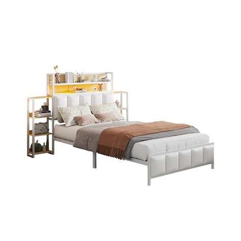 Okwish Polsterbett Funktionsbett Eisenbett Stauraumbett Metallbett Mit