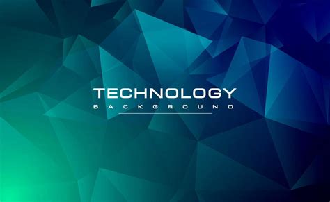 Digital Technology Banner Blue Green Background Concept Cyber
