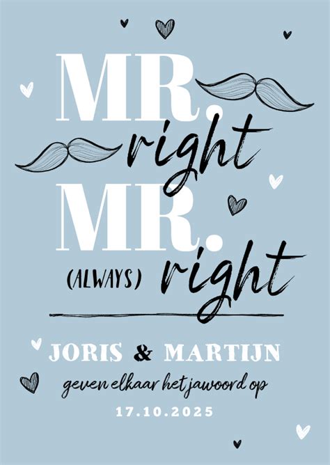 Trouwkaart MR MR Always Right Grappig Kaartje2go