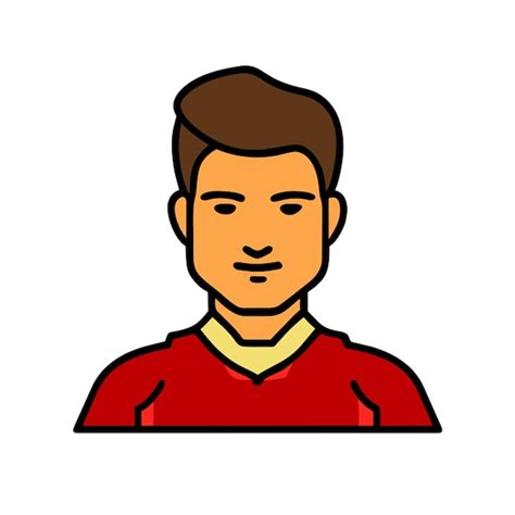 Premium Vector Man Face Red Icon Vector Illustration