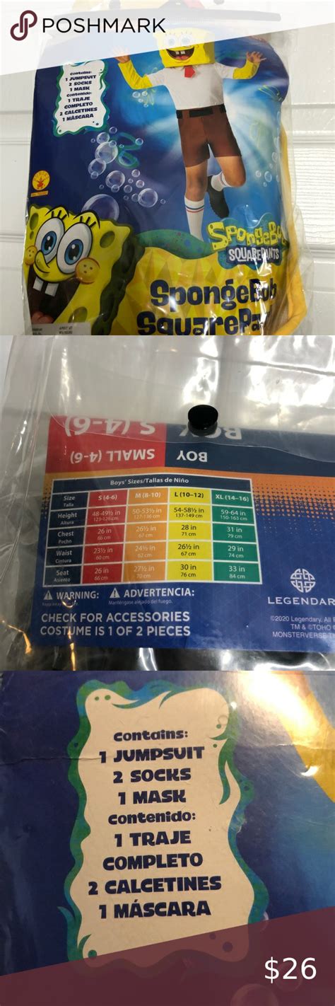 Spongebob Squarepants Halloween Costume S 4 6