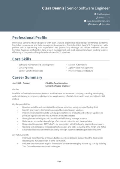 Software Engineer CV Examples Guide Secure Top Jobs