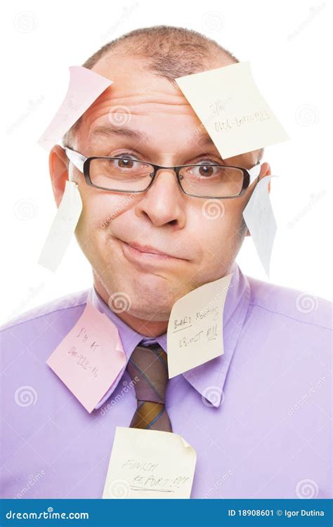 Businessman Covered With Sticky Notes Stock Image Image Of Note Information 18908601