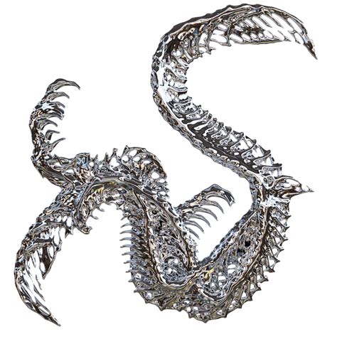 抽象科幻赛博艺术3d金属镀铬液体png免扣