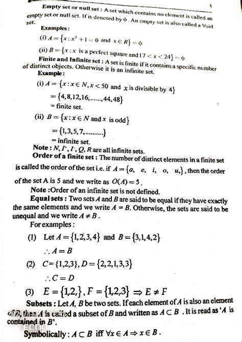 sets theo notes on set theory empty set or null set or set null if