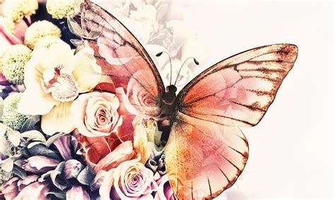 Free Photo Hand And Butterfly Double Exposure With Risograph Effect