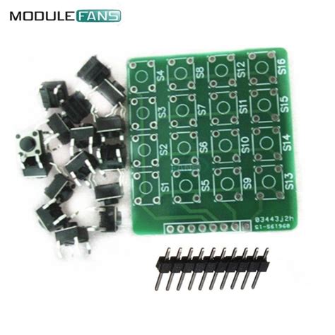 4x4 44 Matrix Keypad Keyboard Module 16 Botton Mcu For Arduino Atmel S12 Diy Kit Electronic