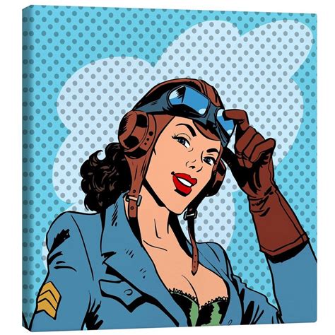 Posterlounge Leinwandbild Editors Choice Pilotin Startklar Illustration