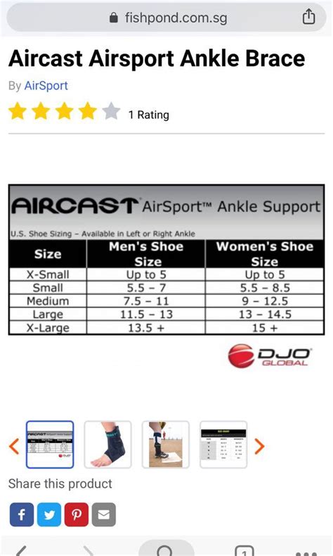 Aircast Ankle Brace Left Foot Health And Nutrition Braces Support
