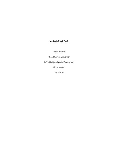 Methods Rough Draft Methods Rough Draft Portia Thomas Grand Canyon