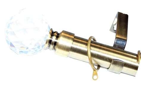 28mm Antique Brass Curtain Pole Crystal Ball Finials