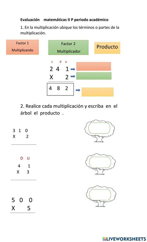 Multiplicaciones Por Una Cifra Matemáticas Activity Live Worksheets