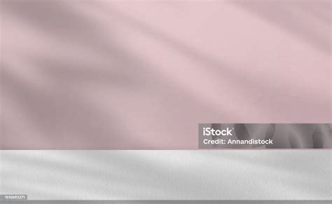 배경 스튜디오 분홍색 벽과 회색 콘크리트 바닥에 나뭇잎 그림자가 있는 시멘트 질감 봄 여름 가을 겨울 화장품 프레젠테이션을 위한 빈 장면 배경 연단 디스플레이 모형 분홍에