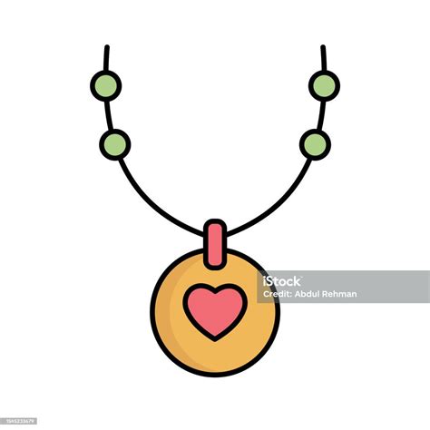 하트 초커 쉽게 편집하거나 수정할 수 있는 색상 채우기 벡터 아이콘이 있는 윤곽선 0명에 대한 스톡 벡터 아트 및 기타 이미지