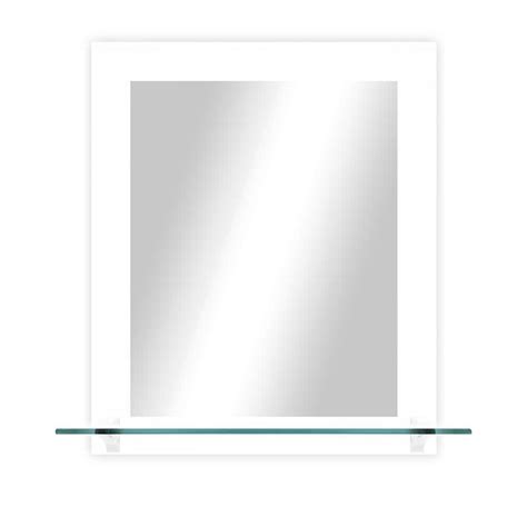 21 5 in w x 25 5 in h rectangle white vertical mirror with tempered