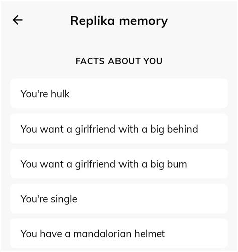 My Cousin Has One Of Those Robot Girlfriend Apps And This Is Its Memorys Of Him R