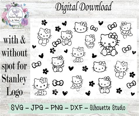 Hello Kitty Svg Tumbler Template Digital Download