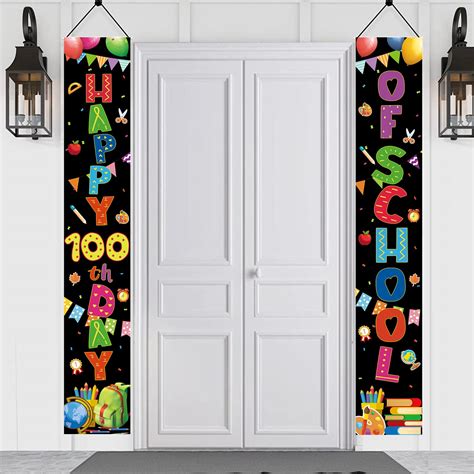 100th Day Of School Porch Banner Decoration 100 Days Of School Banner