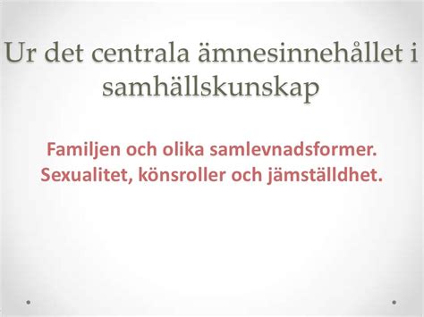Sex Och Samlevnad