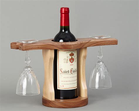Wine Bottle And Glass Holder Beveledge