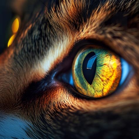 Cerrado De Los Ojos Expresivos De Un Gato Foto Premium