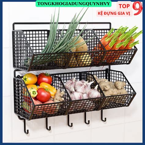 Kệ đựng Gia Vị 2 Tầng 3 Ngăn Dán Tường ☘️ Kệ Bếp Mẫu Mới đa Năng☘️ Kệ