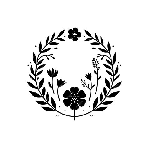 Floral Circle Frame Vector Set Vector Illustration Premium Ai