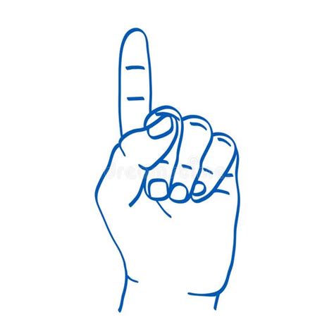 Hand Gesture Sketch Counting With Fingers Stock Vector Illustration