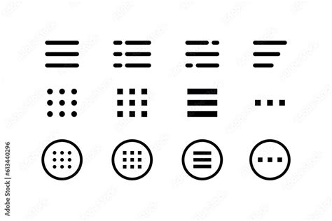 Menu Icons Web And Mobile Navigation Buttons Of App Ui Isolated