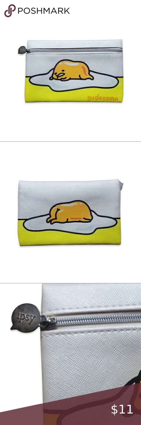 Ipsy Sanrio Gudetama The Lazy Egg Cosmetic Bag With Samples Glam Bag Ipsy Cosmetic Bag